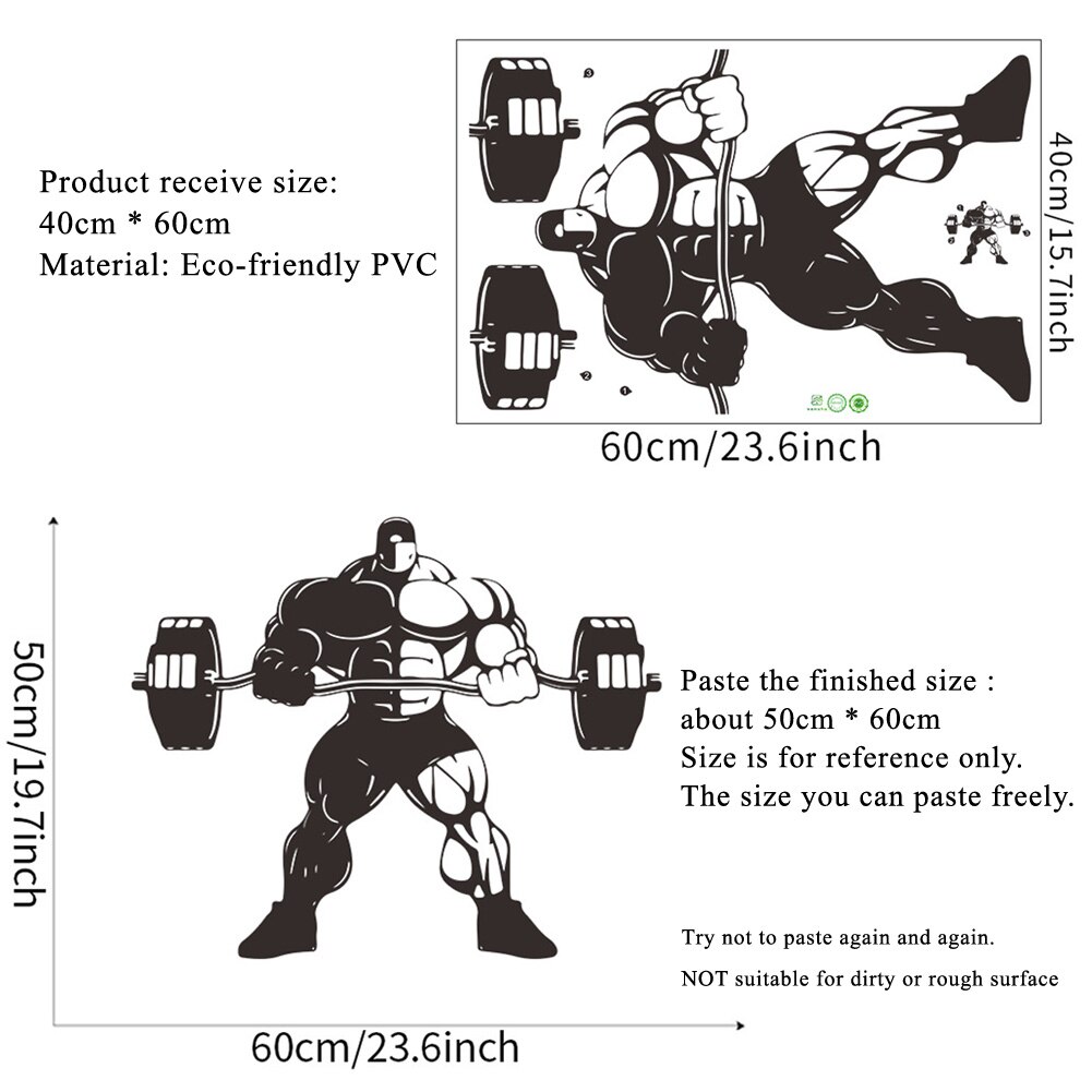 Sports Muscular Man Wall Sticker For Boys Room Liv... – Grandado