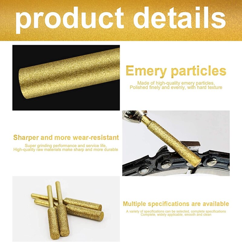 12Pcs Burr Grinding Stone File 4.0mm Titanium Plat... – Grandado