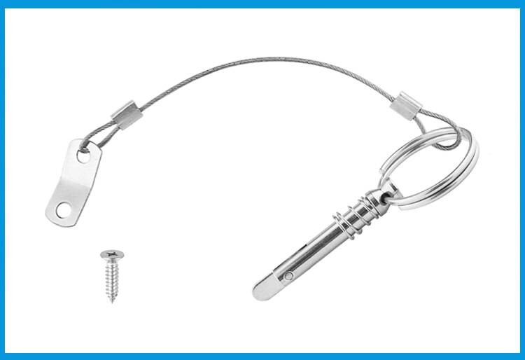 2X 6.3mm 1/4 inch Quick Release Pin with Lanyard for Boat Bimini Top ...