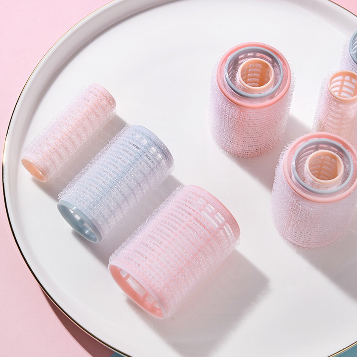 12Pcs/set Hair Rollers Self-Adhesive Bangs Roll Cu... – Grandado