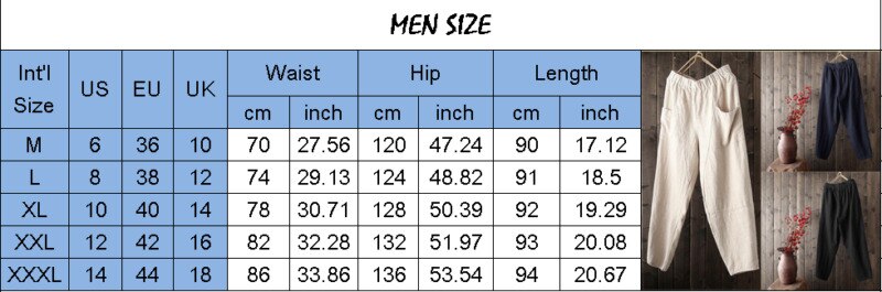 US Men Harem Pants Bloomer Pockets Loose Fit Casua... – Grandado