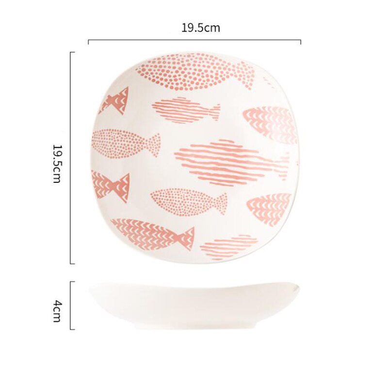 8 " nordisk keramik mad fad firkantet tallerken hu... – Grandado