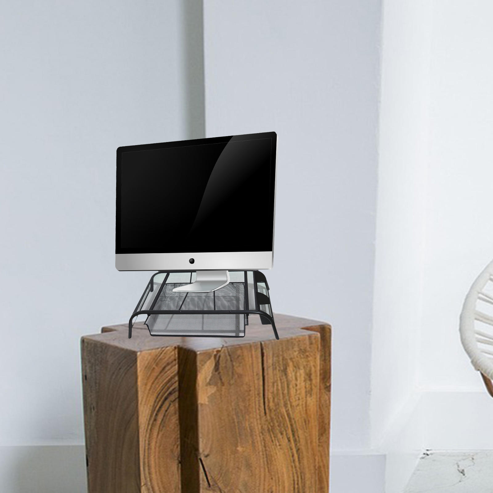 Monitor Stand Riser with Drawer Metal Mesh Lightwe... – Vicedeal