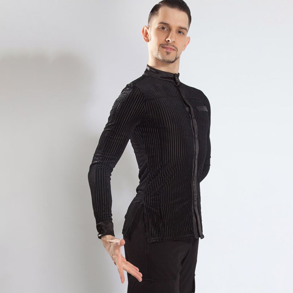 Man Latin Dance Jurk Lange Mouw Latin Dance Tops V... – Vicedeal