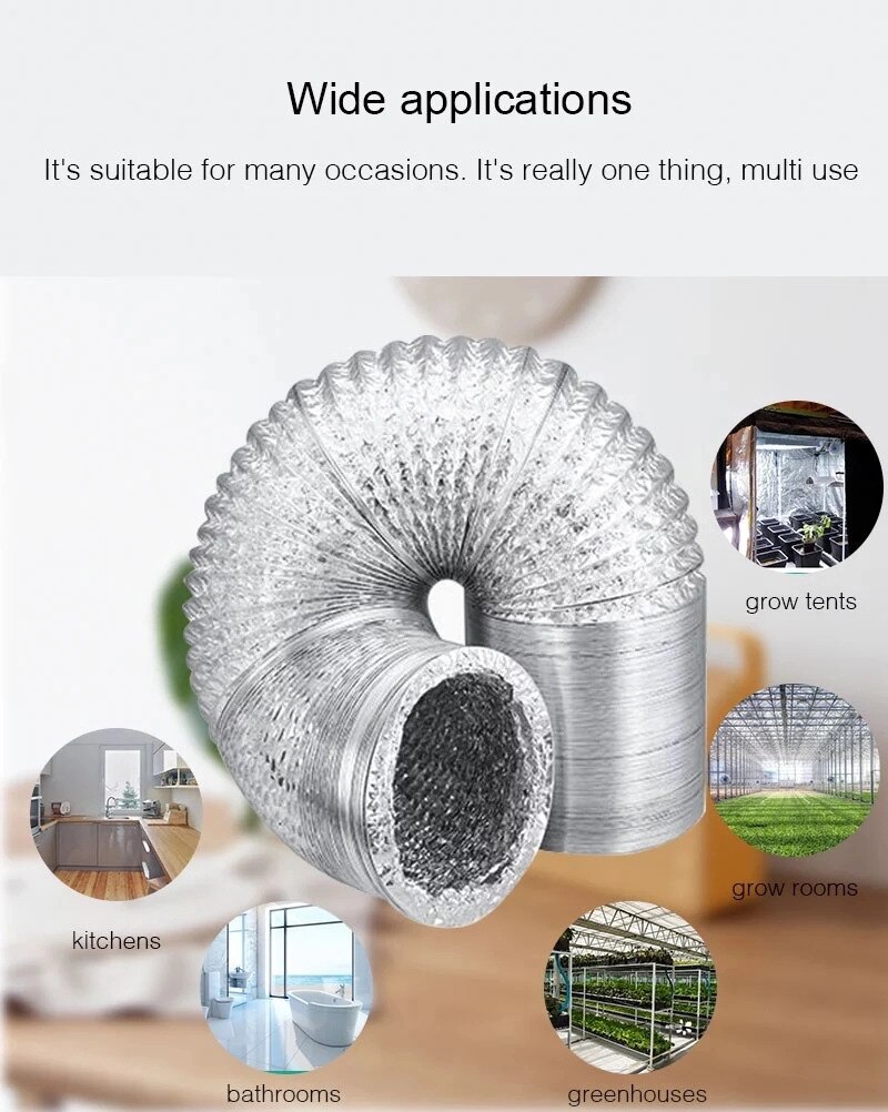 6 Inch 25 Feet Air Aluminum Ducting Non-Insulated ... – Grandado