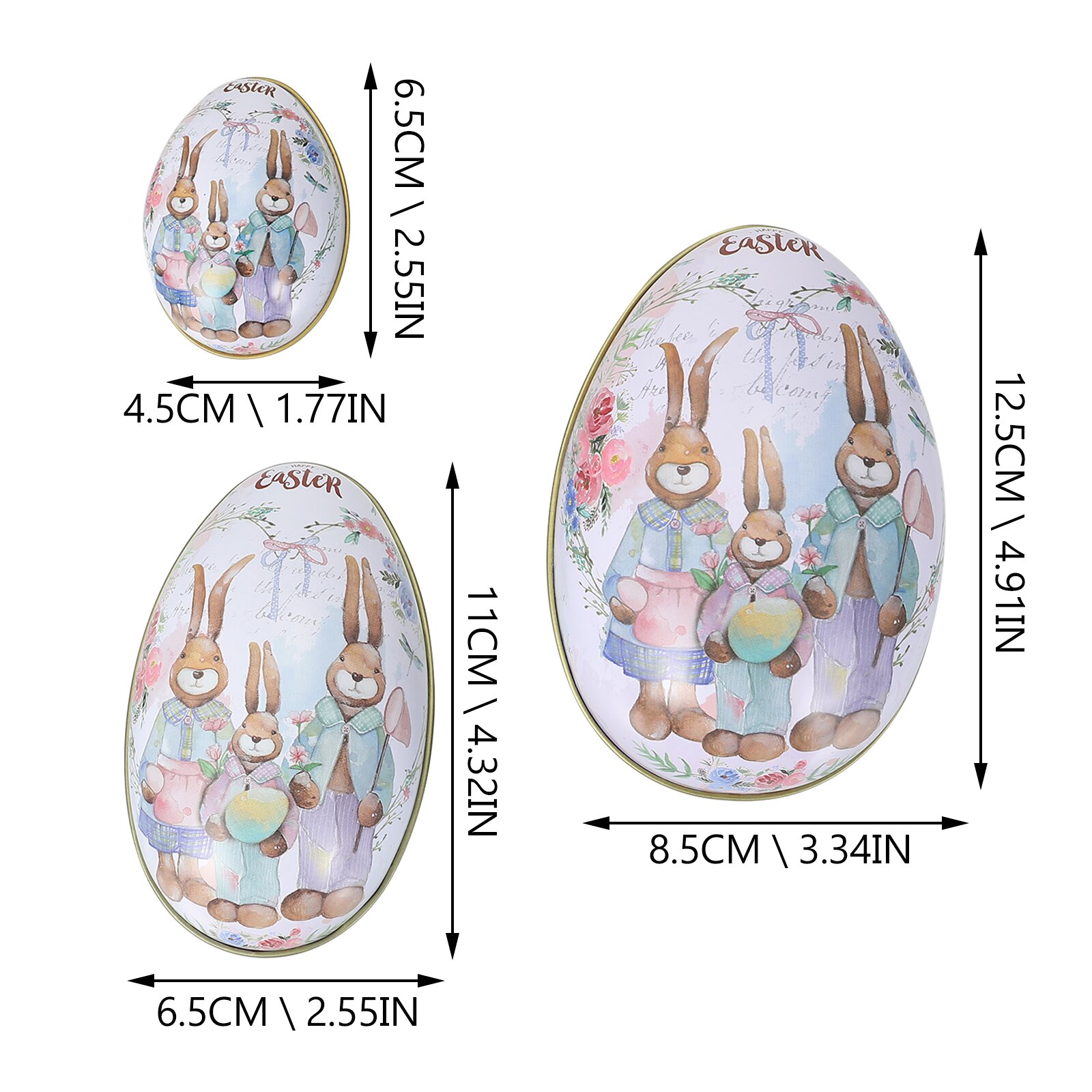 3pcs Easter Egg-shaped Candy Box Decorative Tinpla... – Grandado