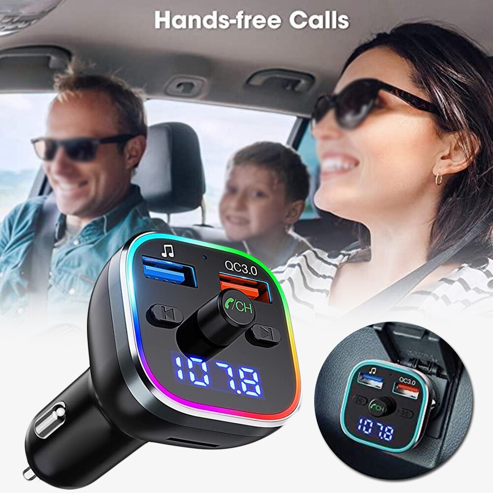 Bluetooth V5. 0 Car FM Transmitter Hands Free Radi... – Grandado