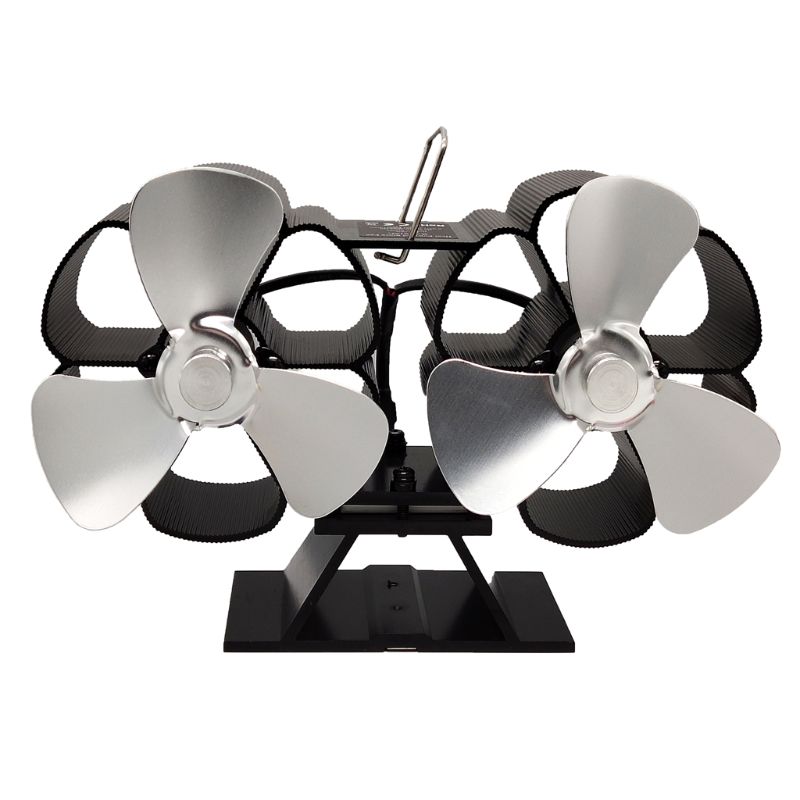 Double Motor 6 Blades Heat Powered Stove Fireplace... – Grandado