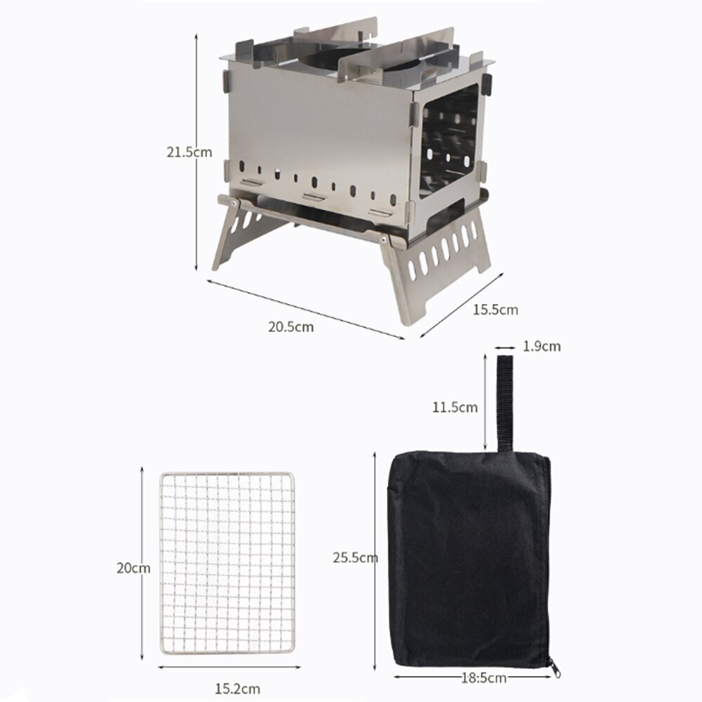 Stainless Steel BBQ Grill Portable Mini Folding Ba... – Vicedeal