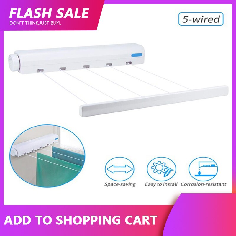 Clotheslines Wall Hanger Retractable Indoor Clothe... – Vicedeal