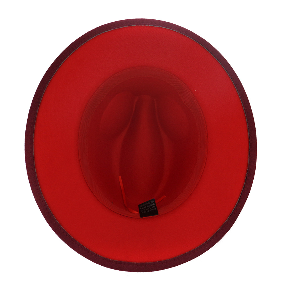 QBHAT Outer Wine Red Inner Red Patchwork Felt Hat ... – Grandado