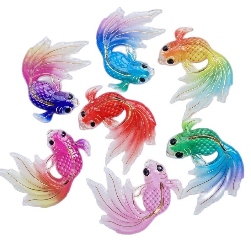 10Pcs Acrylic Cute Goldfish With A Hole Flat Back ... – Vicedeal