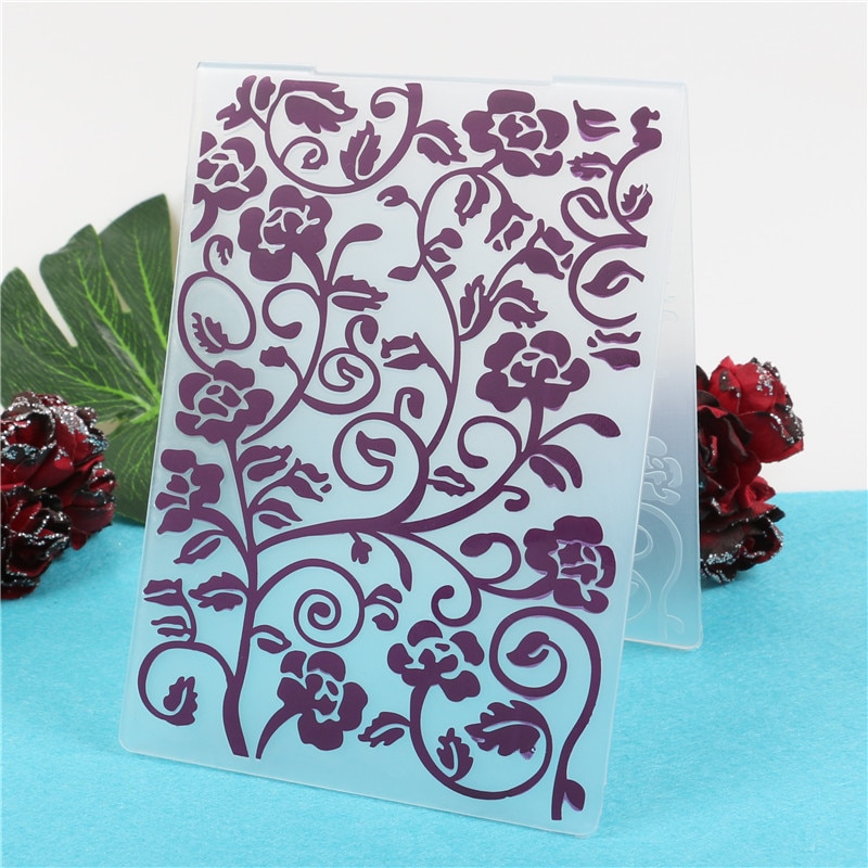 Rose Flowers Stamps Plastic Embossing Folders DIY ... – Grandado