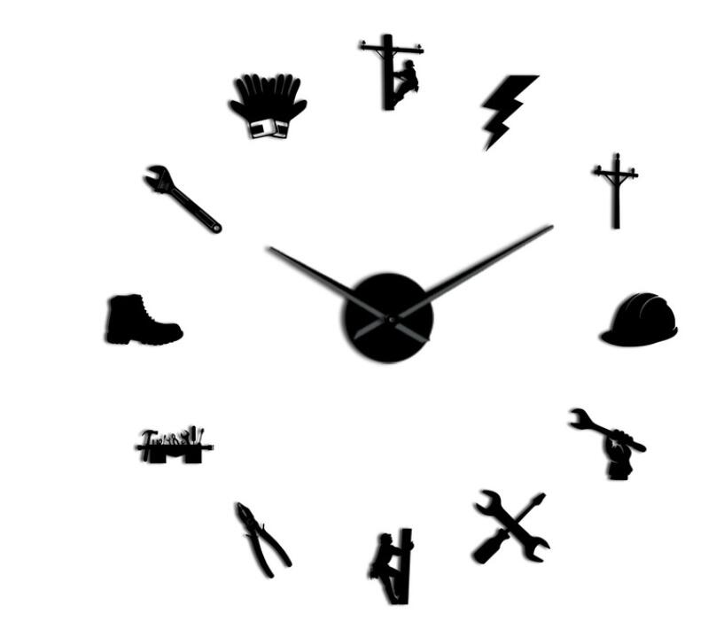 3D DIY Wall Clock Electrical Repair Acrylic Mirror... – Grandado