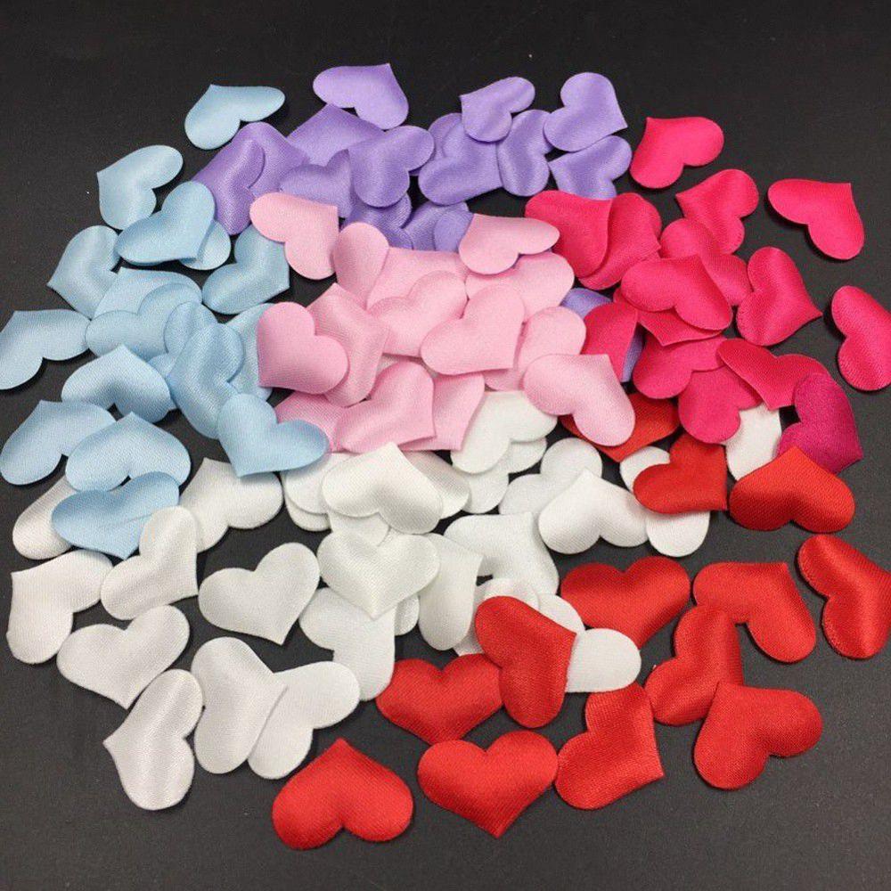 100Pcs Silk Sponge Satin Fabric Cute Heart Petals ... – Vicedeal
