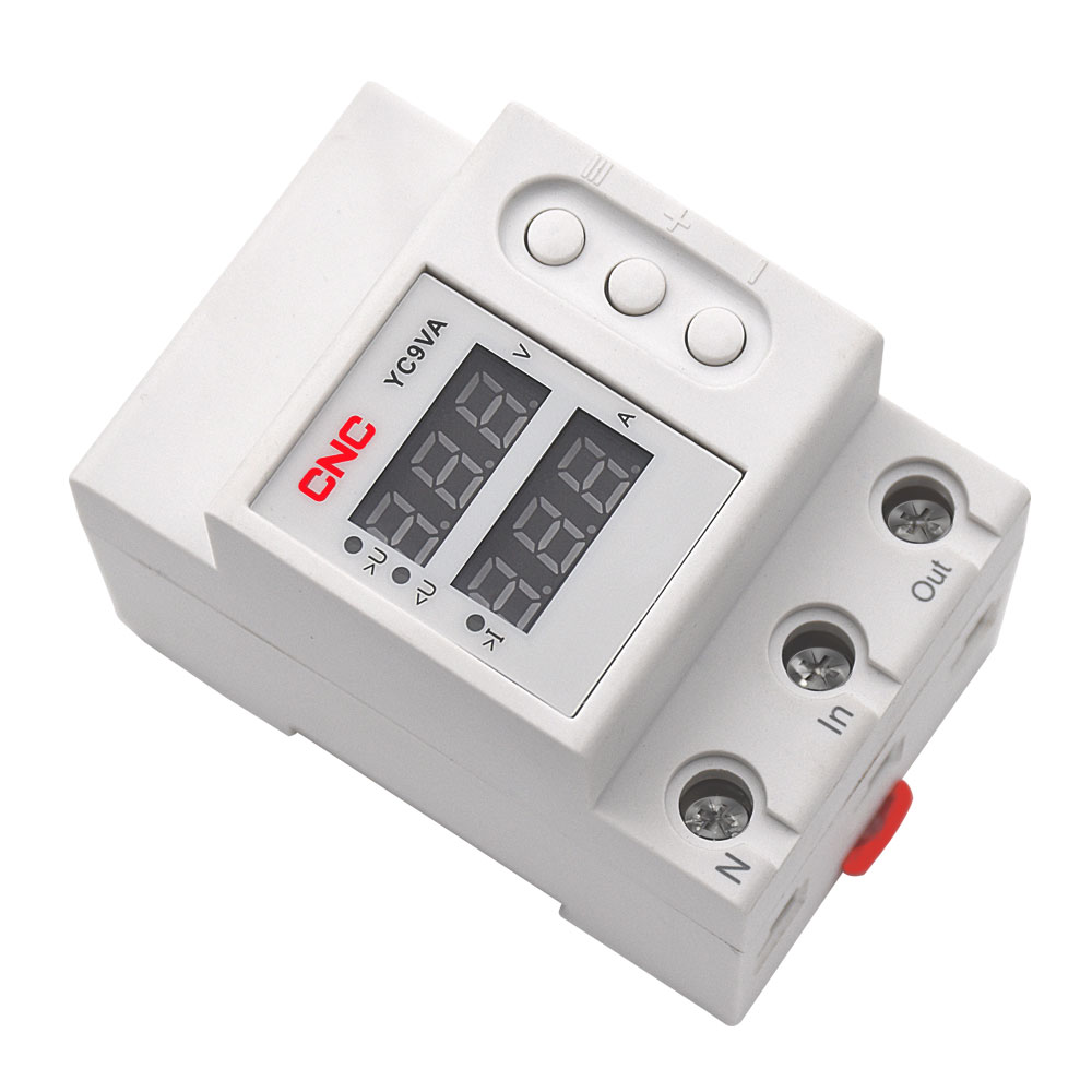 Din Rail Dual Display Adjustable Over Voltage Current and Under Voltage ...