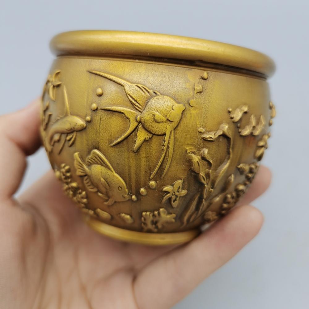 Chinese Collectibles brass copper Coral fish Statu... – Grandado