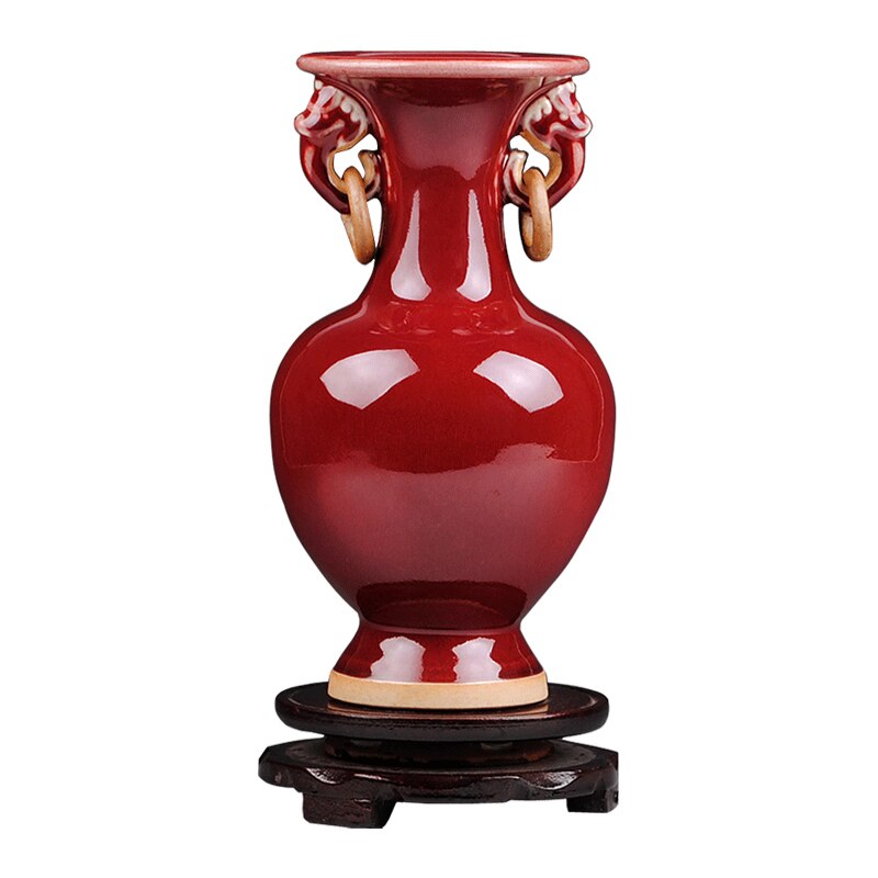 Chinese Style Vase Jingdezhen red Porcelain Crysta... – Vicedeal