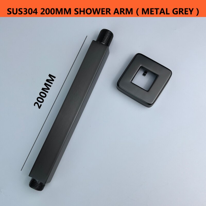 Metal Grey Overhead Ultra Thin Shower Set with Sol... – Vicedeal