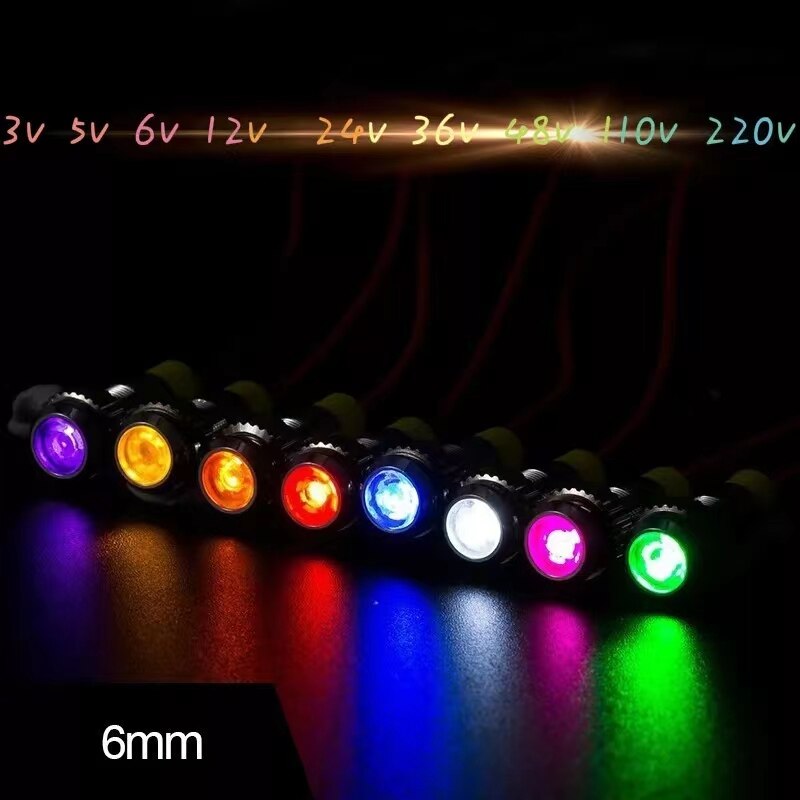 6mm LED Waterproof And Dustproof Metal Indicator L... – Grandado