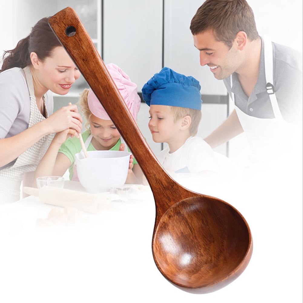 Lange Steel Houten Pollepel Soep Pap Lepel Keuken ... – Grandado