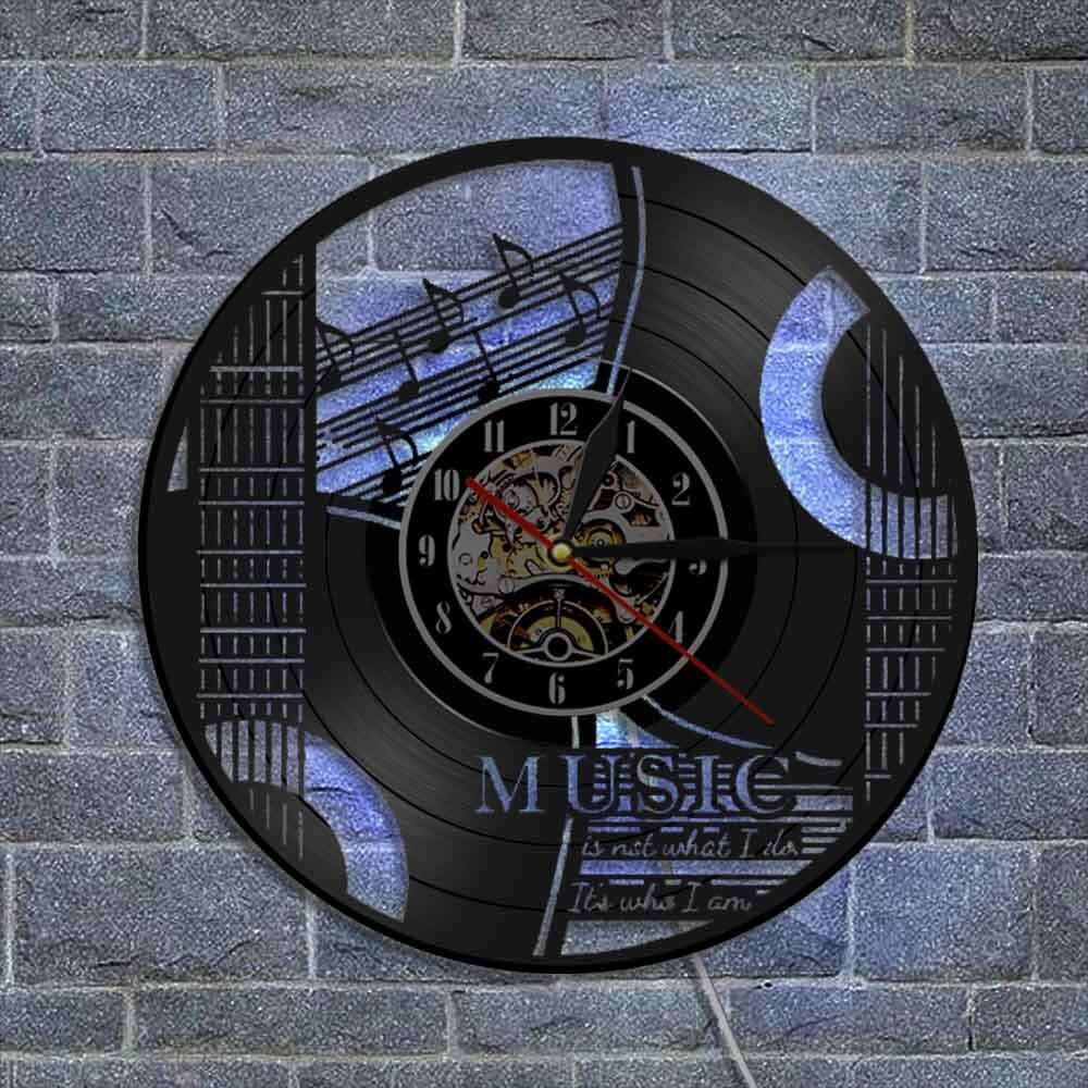 Vinyl Record Wall Clock Musical Note Instrument Wa... – Grandado