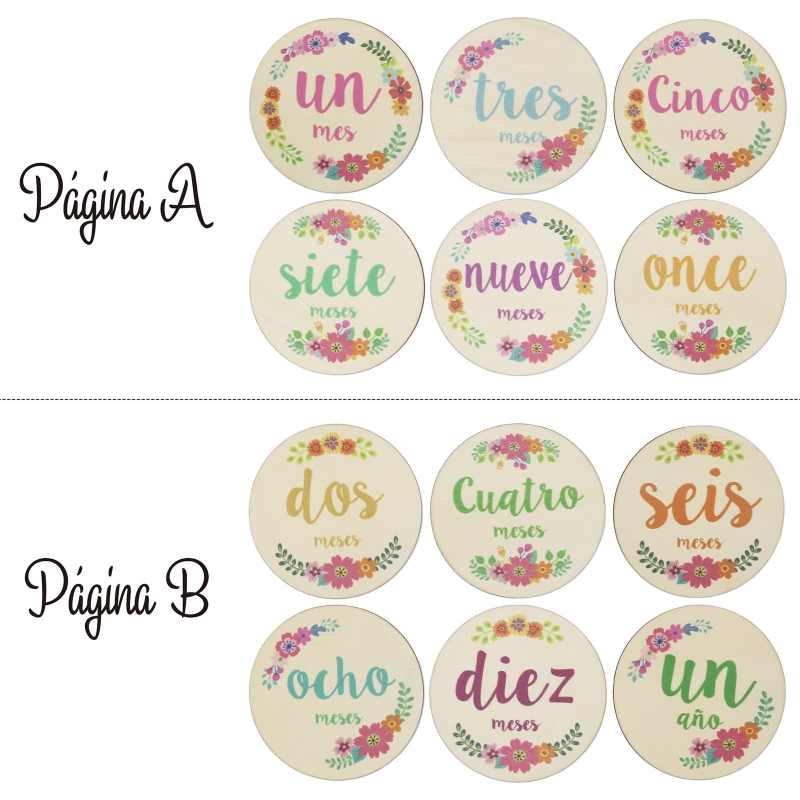 6 Pcs Handmade Newborn Baby Milestone Cards Floral... – Grandado