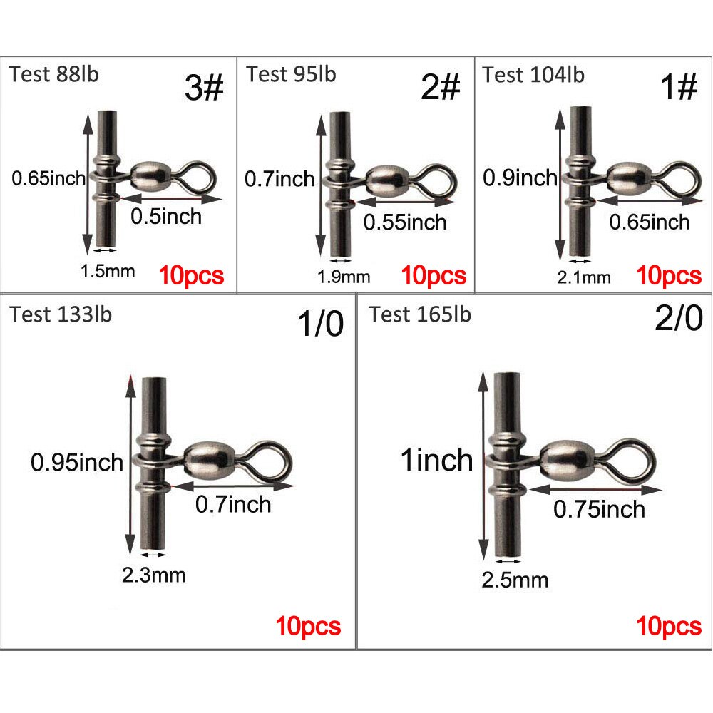 50Pcs/Box Fishing Swivels Cross-line Crane Swivel ... – Grandado