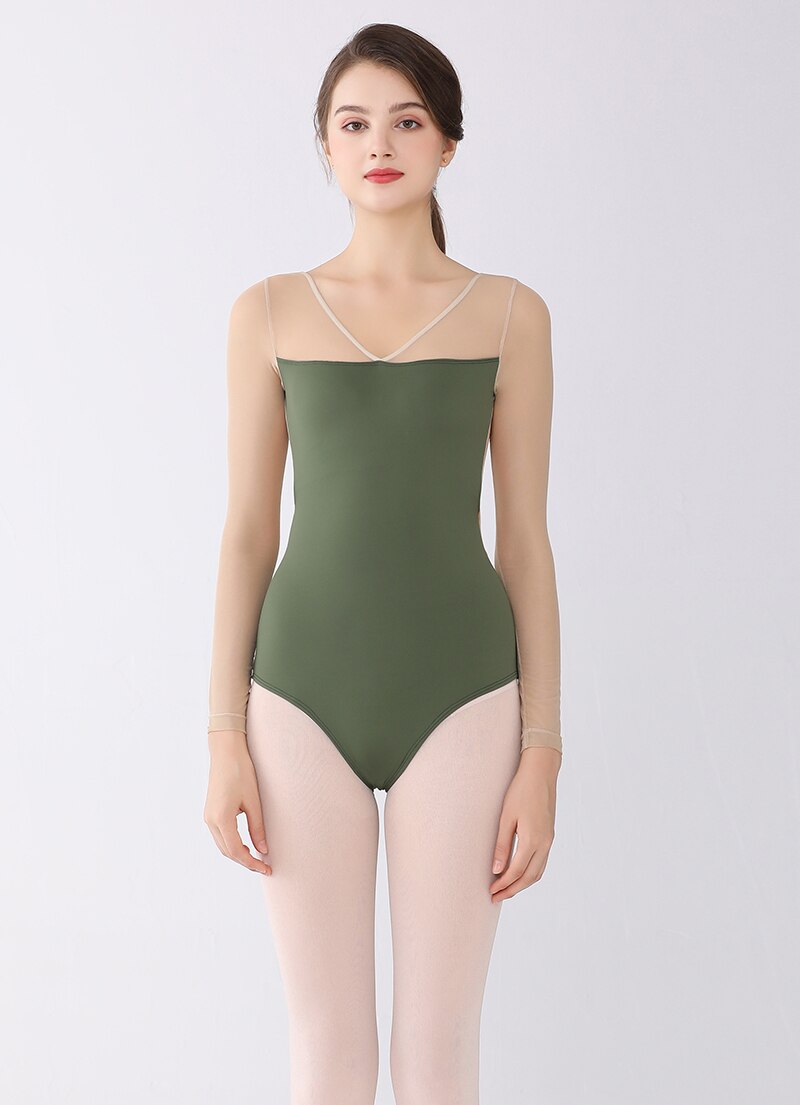 Green Ballet Dance Leotard Women Long Sleeve Gymna... – Grandado