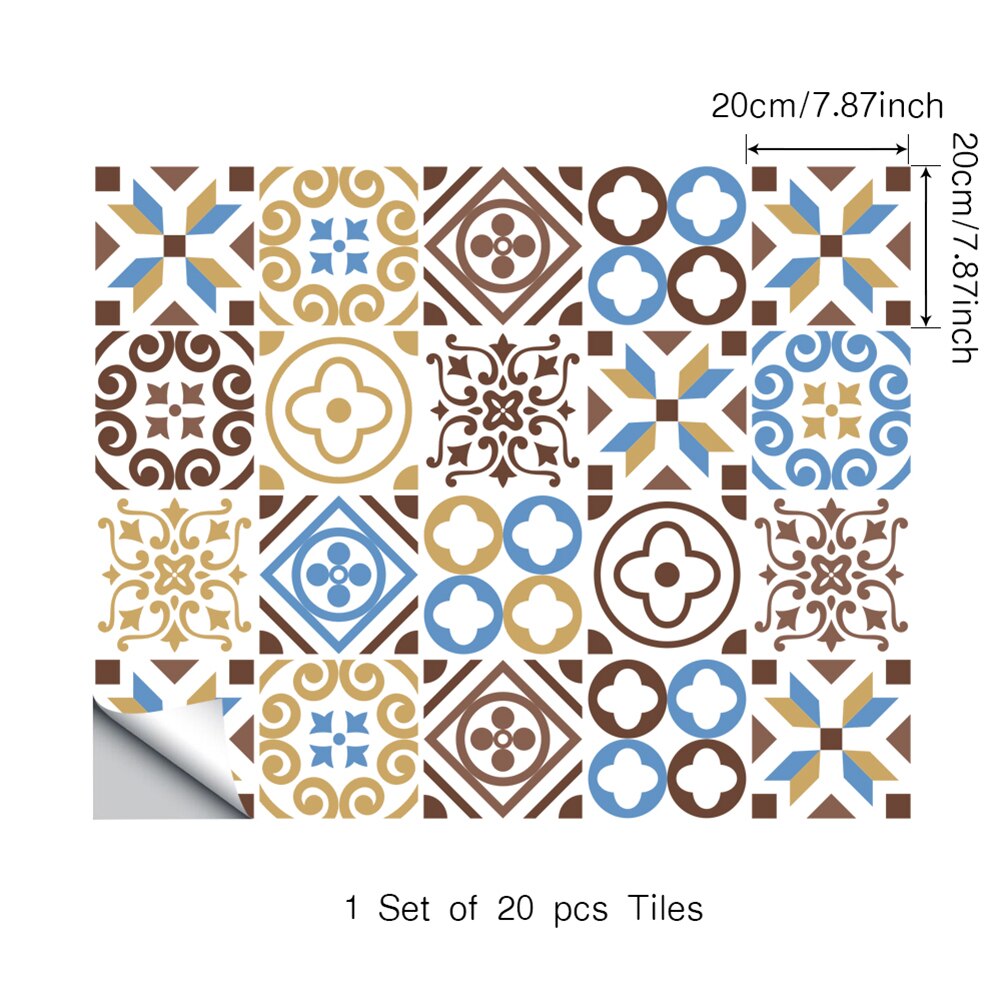 20pcs Mosaic Square Tile Stickers Self Adhesive Vi... – Vicedeal