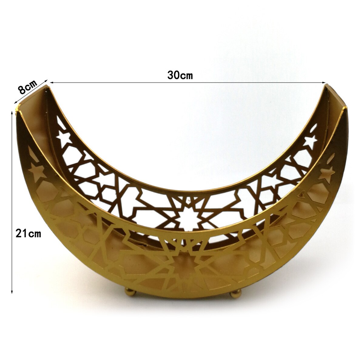 Eid Star Moon Wooden Food Tray Hollow Up Carved Mu... – Grandado