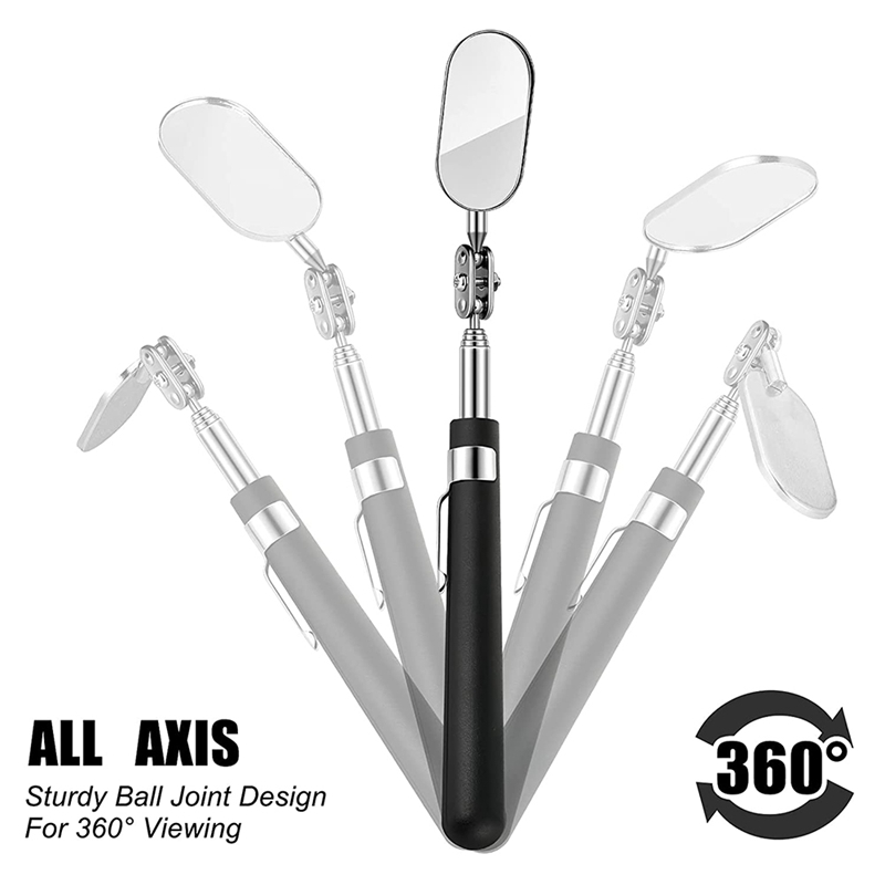 3 Pieces Telescoping Inspection Mirror Round Mirro... – Vicedeal