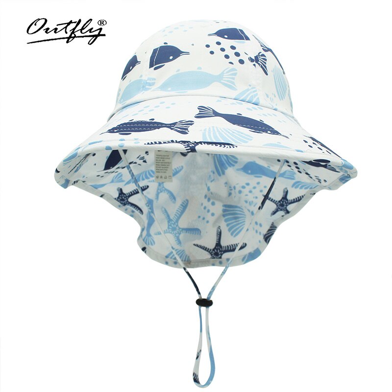 Kids Sunhat Polyester Fabric Wide Hat With Neck Pr... – Grandado