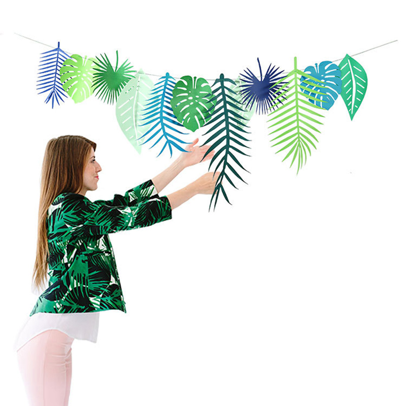 3M Tropical Flamingo Leaves Garland Banner Flower ... – Grandado