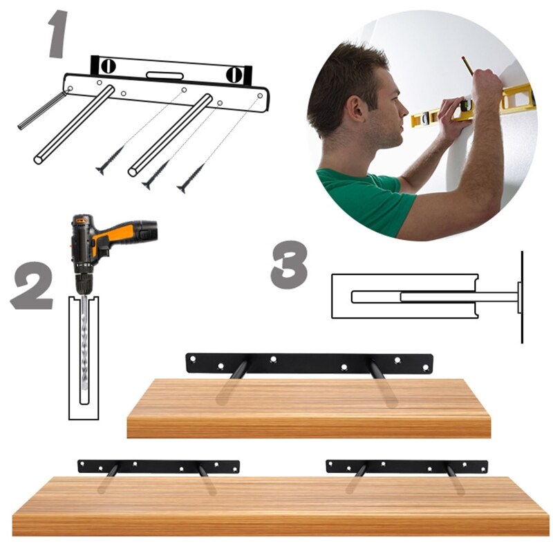 Invisible Concealed Shelf Support Double T-shaped ... – Vicedeal