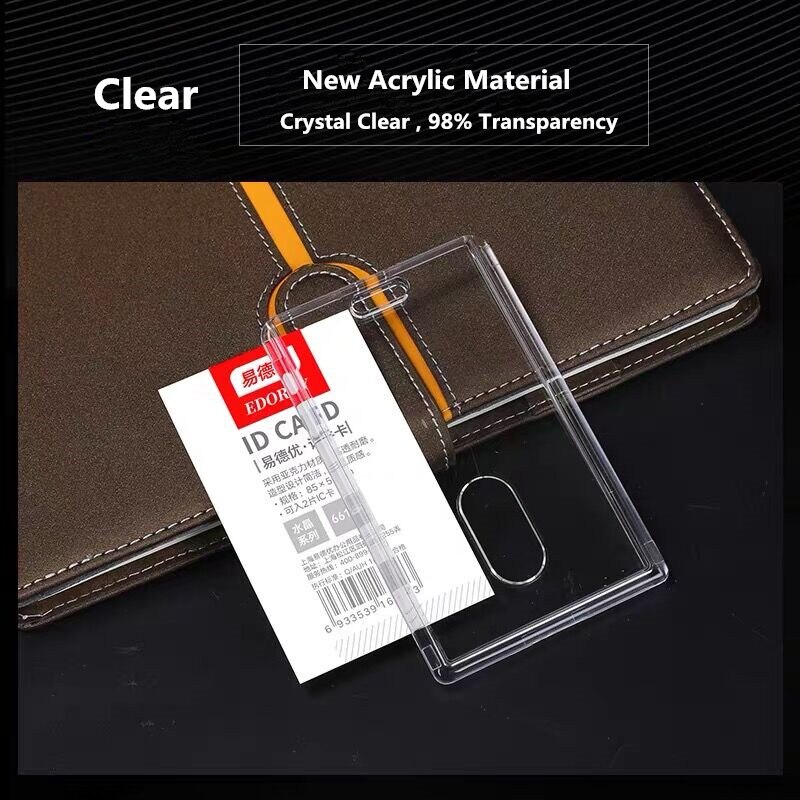 Clear Acryl Materiaal Hard Plastic Id Badge Werkka... – Vicedeal