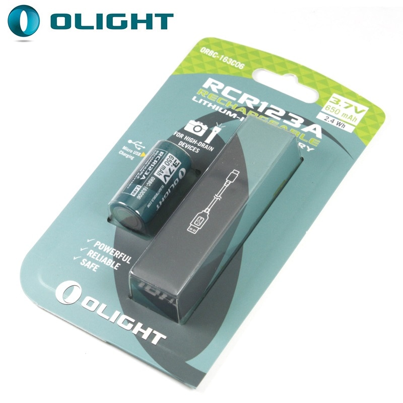 Olight ORBC 163C06 650mAh 3.7V RCR123A 16340 Recha... – Grandado