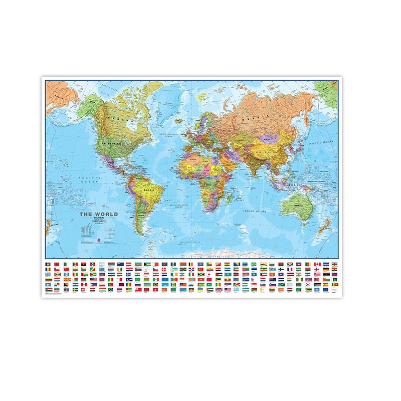 80*120cm The World Political Physical Map Foldable... – Vicedeal