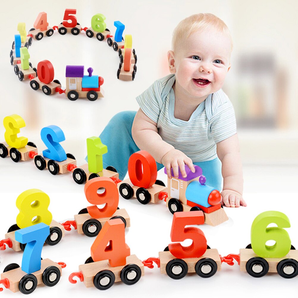 1 Set Wooden Train Preschool Toy Preschool Baby Wo... – Grandado