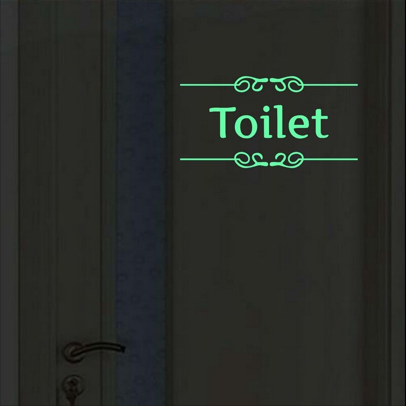 Glowing Toilet Sign Door Sticker Luminous Wall Sti... – Vicedeal