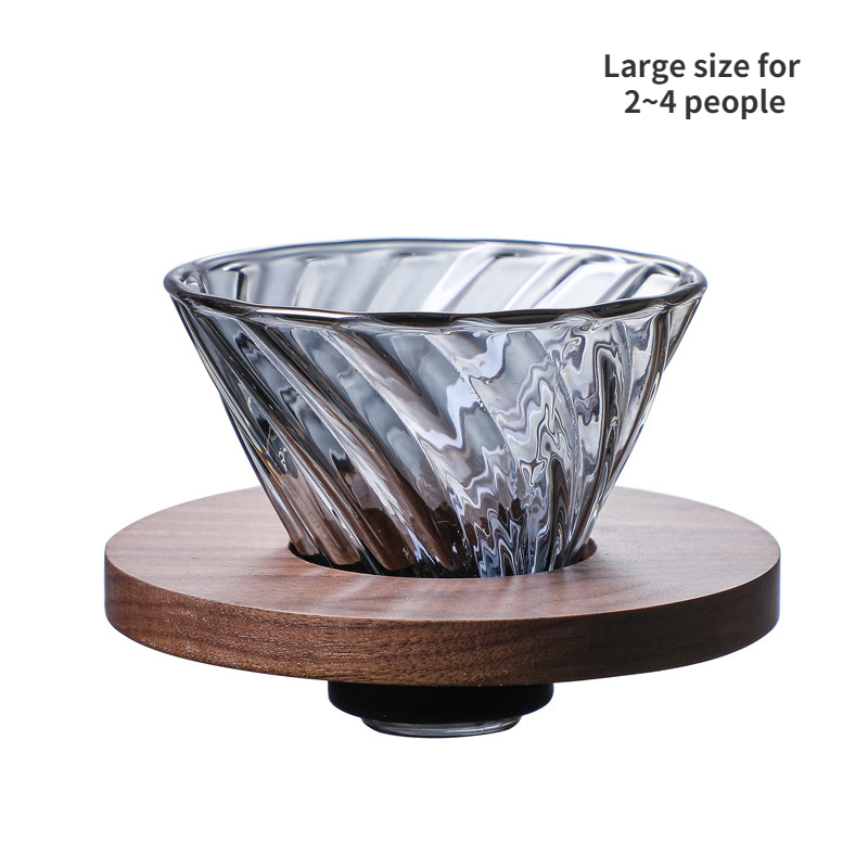 Coffee Sharing Pot Smoke Gray Walnut Filter Cup Cl... – Grandado