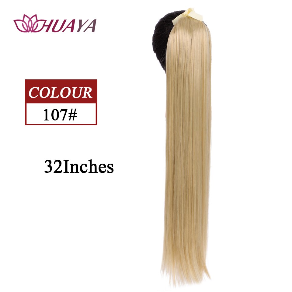 HUAYA 32 inch Super Long Straight Ponytail Hair Fa... – Grandado