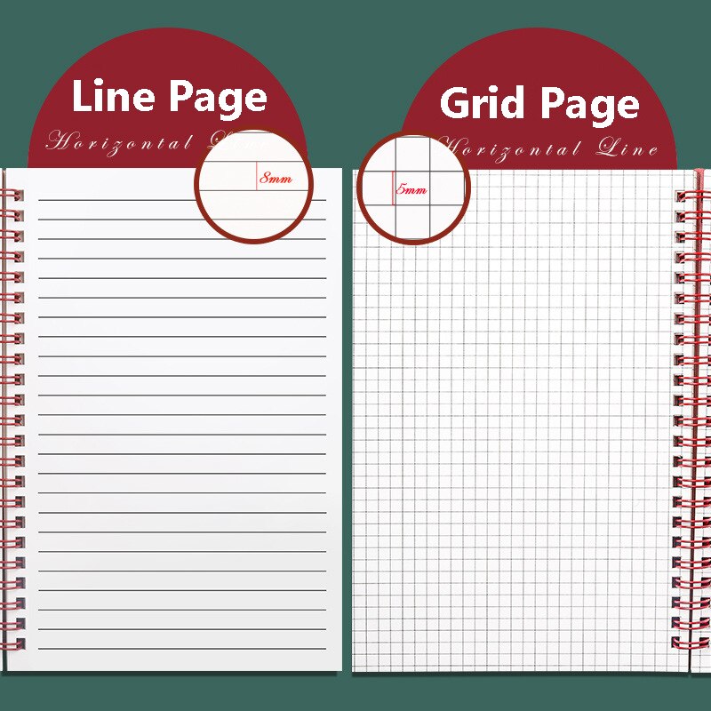 Morandi Coil Spiral A5 Diary Notebook Grid Paper D Grandado