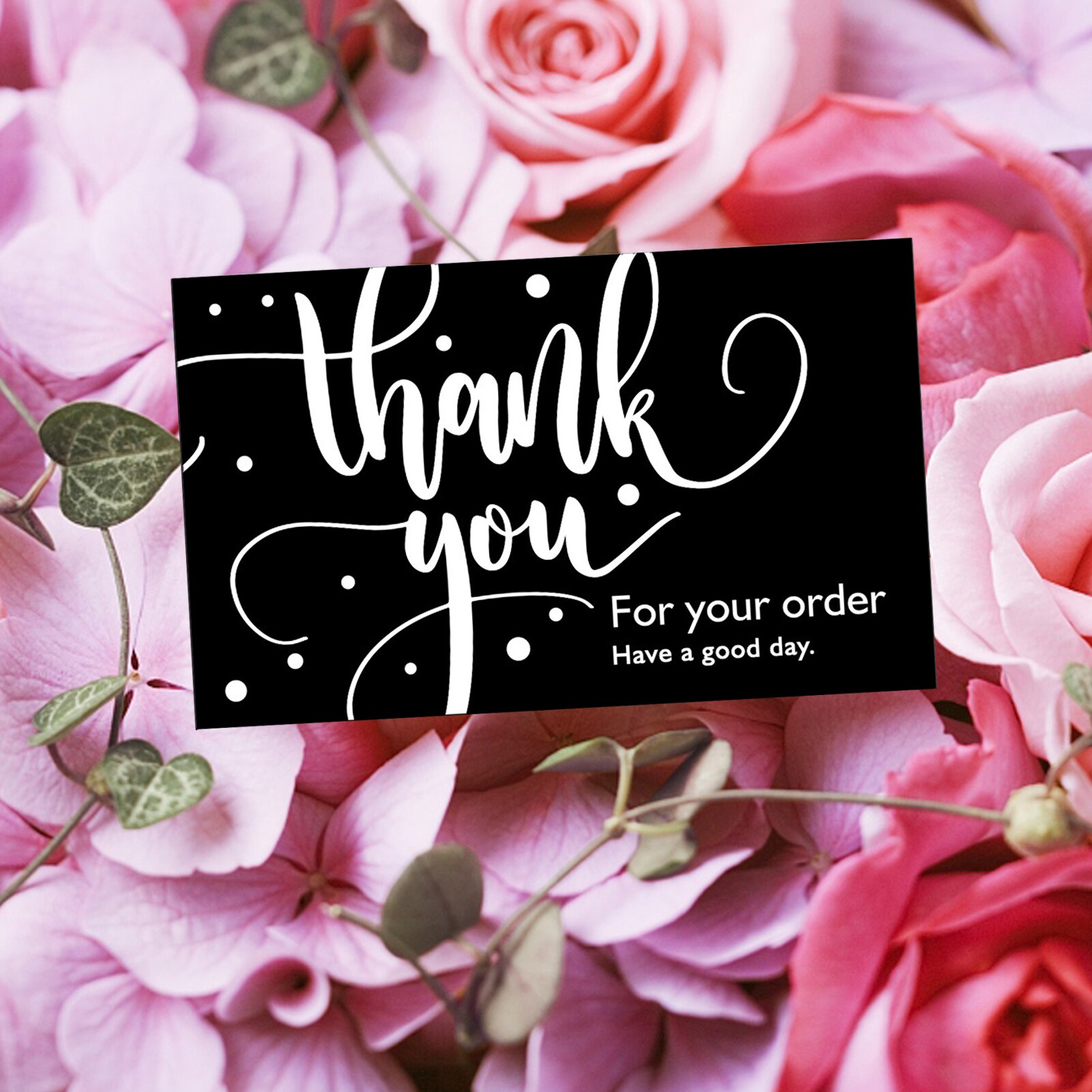 Thank You for Your Order Card Black & White Ca... – Grandado