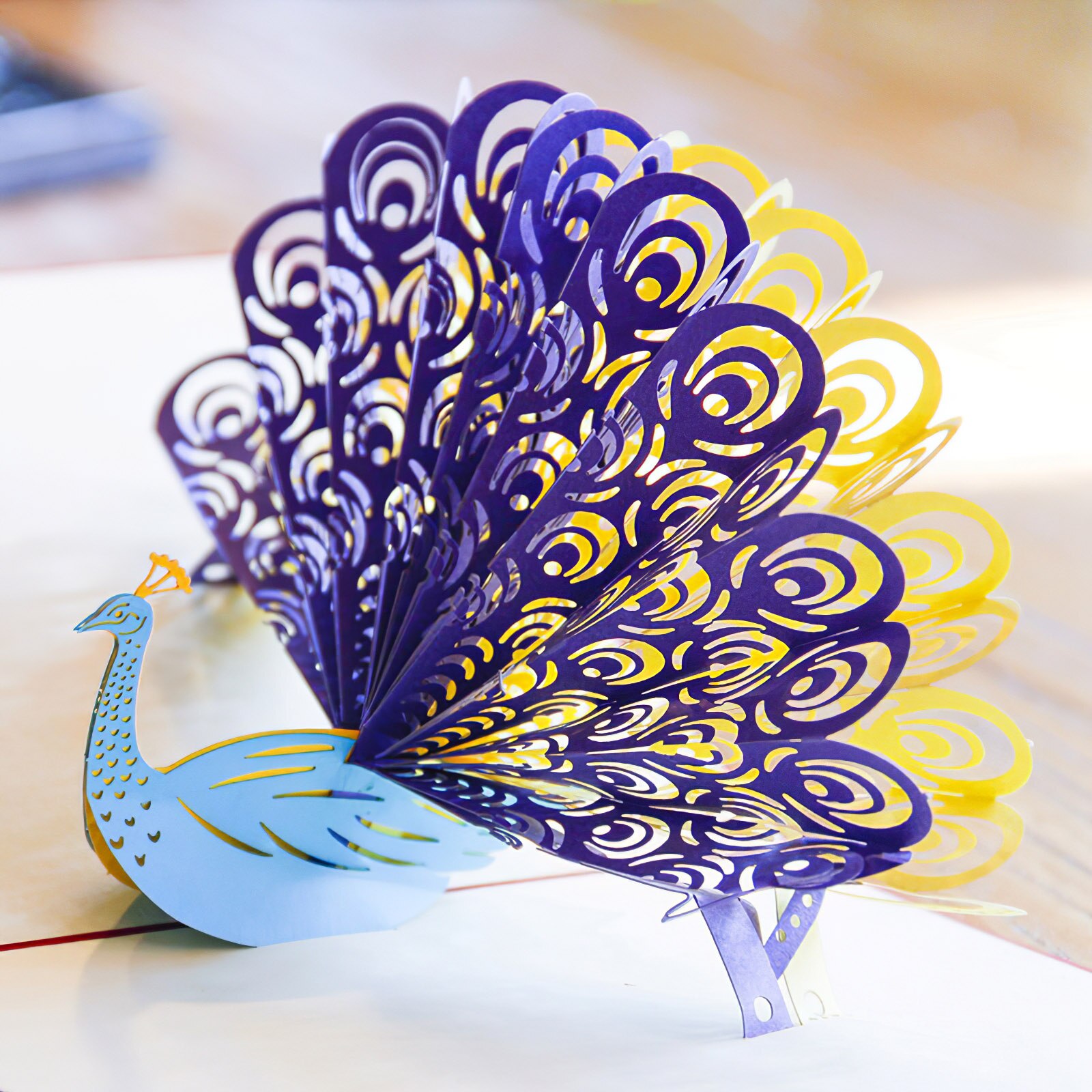 3D Peacock Popup Card Three-Dimensional Peacock Gr... – Grandado