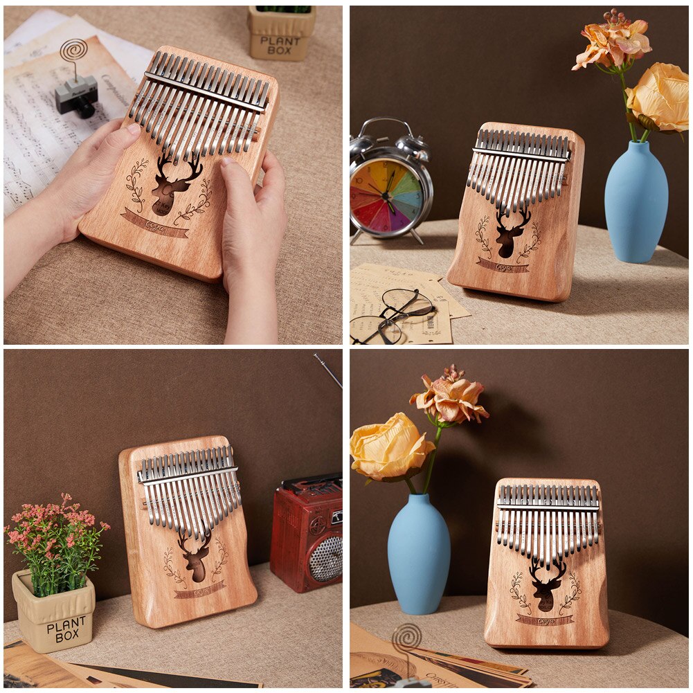 Deer Musical Instrument 17 Keys Kalimba Acacia Woo... – Vicedeal