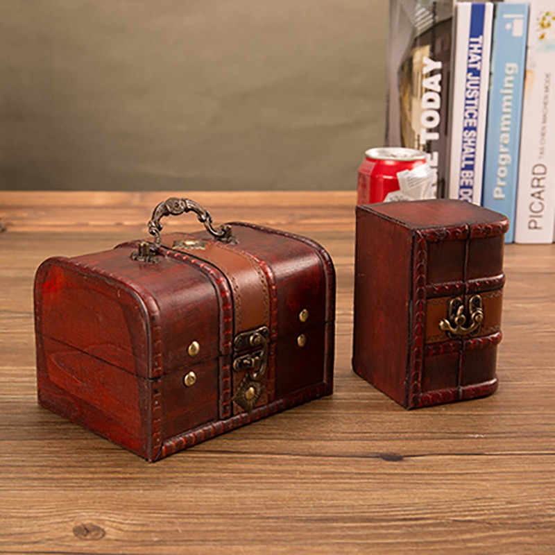 2Pcs Set Wooden Pirate Jewellery Storage Box Case ... – Grandado