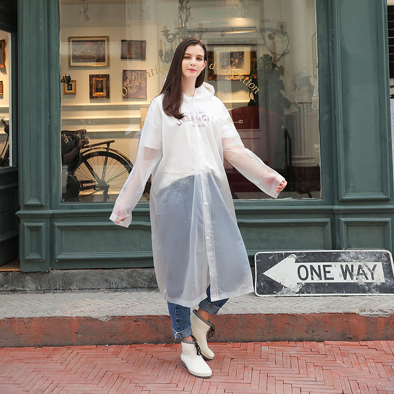 Women men EVA Raincoat Portable Waterproof Hooded ... – Vicedeal