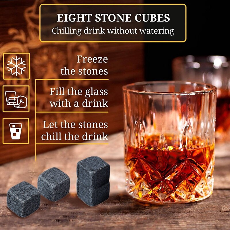 Bourbon Rocks Whisky Chilling Stones Set-Herbruikb... – Grandado