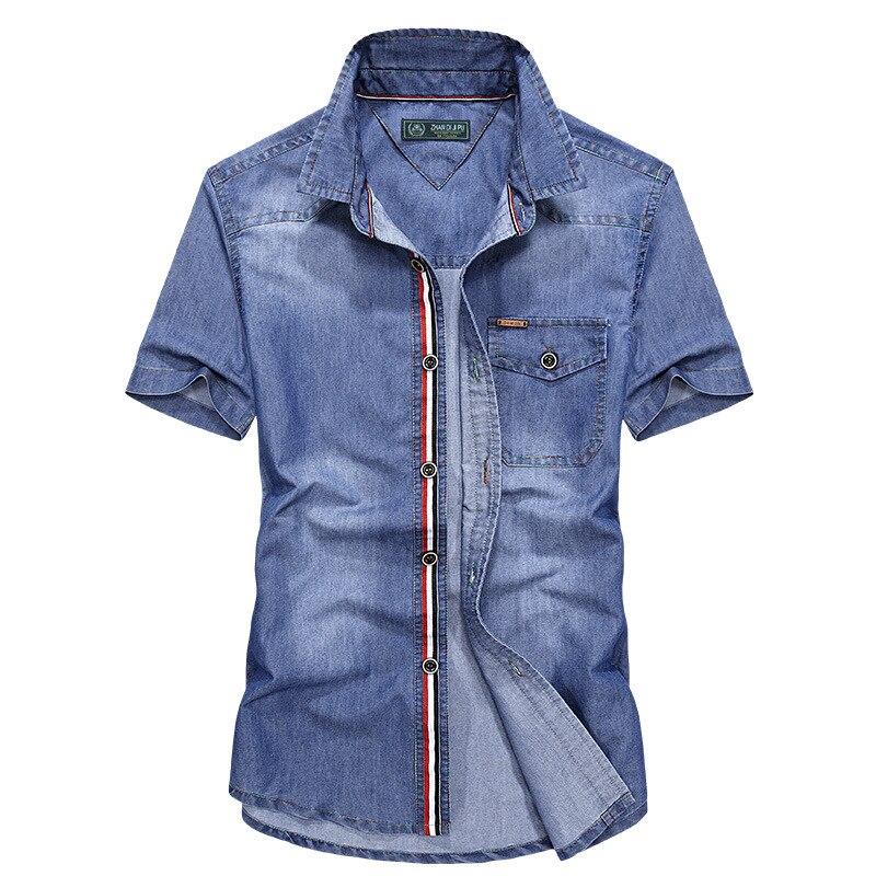 Denim Korte Mouwen Mannen Casual Plus Size Zomer K... – Grandado